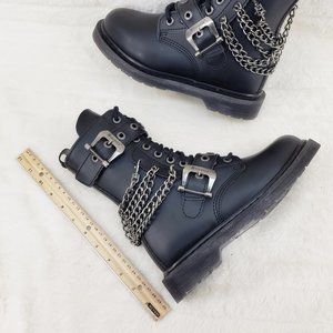 Demonia | Shoes | Bolt 25 Goth Combat Biker Chain Ankle Boots Restocked ...